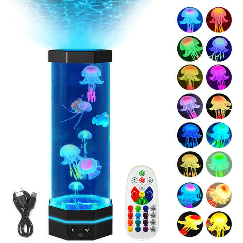 Jellyfish Lava Lamp, 17 Farben wechselnd, 15-Zoll-Qualle Lampe mit Fer ...