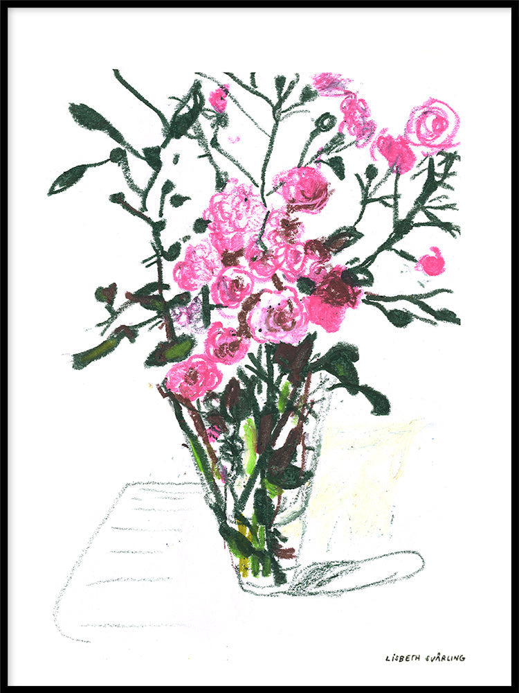 Wilde rosa Rosen in einer Vase – Sandsberg